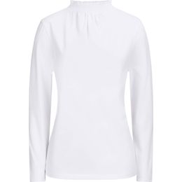 Damen Stehkragenshirt mit Raffungen im Vorderteil ecru, Gr&ouml;&szlig;e 38