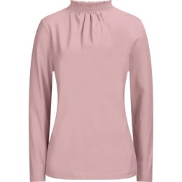 Damen Stehkragenshirt mit Raffungen im Vorderteil hortensie, Gr&ouml;&szlig;e 42