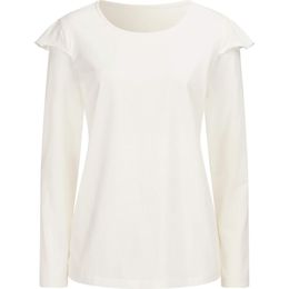 Damen Langarmshirt mit Flügelärmeln ecru, Größe 38