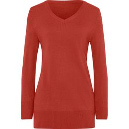 Damen Longpullover mit langen Seitenschlitzen terra, Größe 40