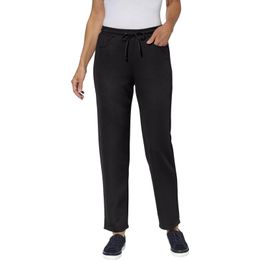 Damen Schlupfhose in Ripp-Qualit&auml;t schwarz, Gr&ouml;&szlig;e 52