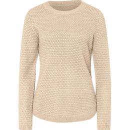 Damen Langarm-Pullover mit Zierkn&ouml;pfen am Saum elfenbein, Gr&ouml;&szlig;e 56