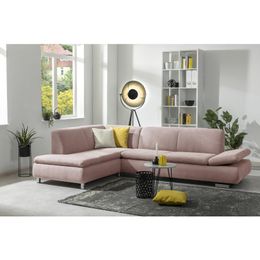 Max Winzer Terrence Ecksofa links mit Sofa 2,5-Sitzer rechts rosé