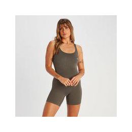 MP Damen TeMPo Rib Nahtloser Bodysuit – Graubraun, Grün - L