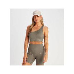 MP Damen TeMPo Rib Nahtloser Asymmetrischer BH – Dunkles Graubraun - L