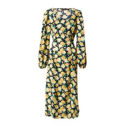 Dorothy Perkins Kleid Damen Größe 46 gelb / grün / schwarz Winterkleid