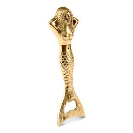 NKlaus Flaschenöffner Maritim Flaschenöffner Meerjungfrau aus Messing gold 4,5x14cm Kapselh (Flaschenöffner, Lieferumfang: 1 Stück)