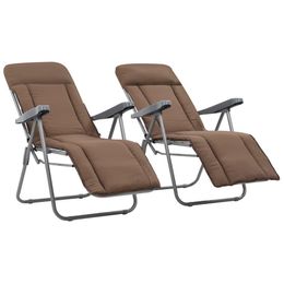 furnicato Campingstuhl Klappbare Gartenstühle mit Auflagen 2 Stk. Braun (2 St)