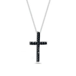 Elli Collierkettchen Kreuz Anhänger mit Kristalle 925 Silber, schwarz