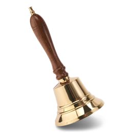 NKlaus Dekofigur Maritim Tischglocke aus Messing mit Holzgriff 22cm hoch Handglocke Tis, Made in Germany