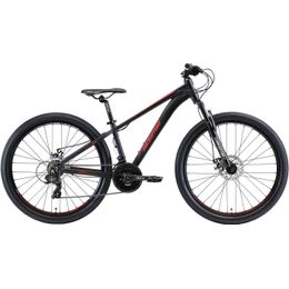 Bikestar Mountainbike, 21 Gang Shimano RD-TY300 Schaltwerk, Kettenschaltung, für Damen und Herren, Kettenschaltung, rot