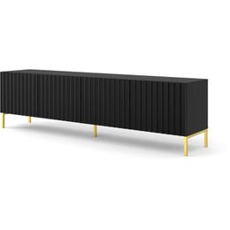 Bim Furniture - TV-Schrank wave 200 cm 4D mattes schwarz