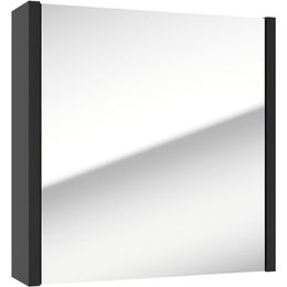 Lomadox Badezimmer Spiegelschrank 60 cm NANTES-107 in schwarz, B/H/T: ca. 60/60/15 cm - schwarz