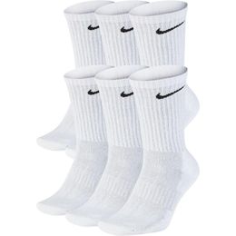 Nike Unisex Everyday Cushioned Training Crew Socks (6 Paar) weiß