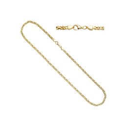 Jobo Kette ohne Anhänger, Königskette 925 Silber vergoldet 45 cm, goldfarben