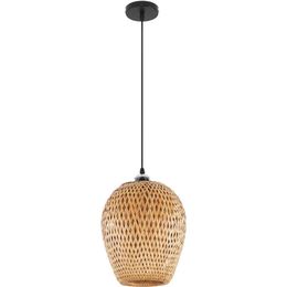 PRIVATEFLOOR Bambus-Deckenlampe - Boho-Bali-Design-Pendelleuchte - Gina Natural wood - Metall, Bambus - Natural wood