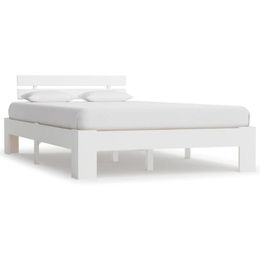 MAISONCHIC - Massivholzbett Doppelbett Bett für Schlafzimmer Weiß Kiefer 140x200 cm DE69648 - Weiß