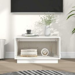 MAISONCHIC TV-Lowboard für Wohnzimmer TV Schrank TV-Möbel Weiß 60x35x35 cm Massivholz Kiefer DE32104