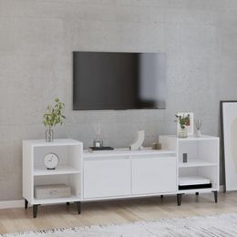 MAISONCHIC - TV-Lowboard für Wohnzimmer tv Schrank TV-Möbel Hochglanz-Weiß 160x35x55 cm Holzwerkstoff DE91278 - Weiß