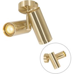 Qazqa - Design-Spot gold verstellbar 2-flammig – Scopio Honey - Gold