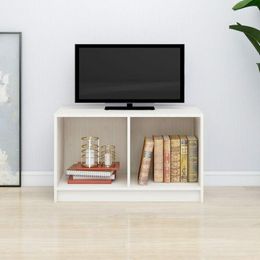 MAISONCHIC TV-Lowboard für Wohnzimmer tv Schrank TV-Möbel Weiß 70x33x42 cm Massivholz Kiefer DE99817