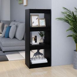 MAISONCHIC Bücherregal Küchenregal Regal für Wohnzimmer Büro und Flur Schwarz 40x30x103,5 cm Massivholz Kiefer DE90552