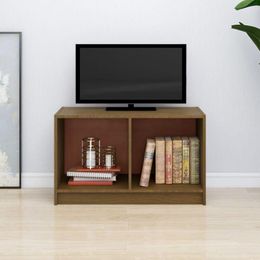 MAISONCHIC TV-Lowboard für Wohnzimmer tv Schrank TV-Möbel Honigbraun 70x33x42 cm Massivholz Kiefer DE93178