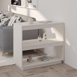 MAISONCHIC Bücherregal Küchenregal Regal für Wohnzimmer Büro und Flur Weiß 80x35x71 cm Massivholz Kiefer DE12334