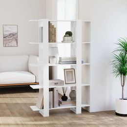 MAISONCHIC - Bücherregal Küchenregal Regal für Wohnzimmer Büro und Flur Hochglanz-Weiß 100x30x160 cm DE21210