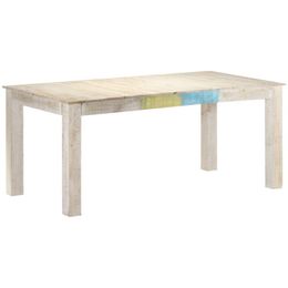 MAISONCHIC Esstisch Tisch für Wohnzimmer, Küche, Esszimmer Weiß 180x90x76 cm Mango Massivholz DE73747