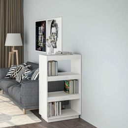 MAISONCHIC Bücherregal Küchenregal Regal für Wohnzimmer Büro und Flur Weiß 60x35x103 cm Massivholz Kiefer DE15233