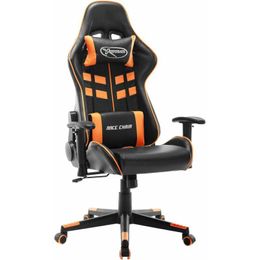 MAISONCHIC Gaming-Stuhl Schreibtischstuhl Chefsessel Schwarz und Orange Kunstleder DE77450