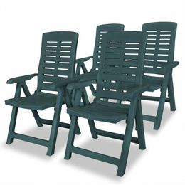 MAISONCHIC 4er Set Gartenliegen Sonnenliegen Relaxliegen für Garten, Balkon und Terrrasse Kunststoff Grün DE30047