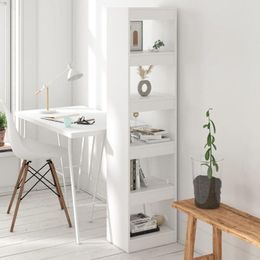 MAISONCHIC - Bücherregal Küchenregal Regal für Wohnzimmer Büro und Flur Weiß 40x30x166 cm DE48067
