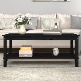 MAISONCHIC - Couchtisch Wohnzimmertisch Sofatisch Schwarz 110x55x45 cm Massivholz Kiefer DE79317 - Schwarz