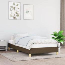 MAISONCHIC - Bettgestell Einzelbett Bett für Schlafzimmer Dunkelbraun 80x200 cm Stoff DE93459 - Braun