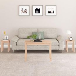 MAISONCHIC - 3er Set Satztische Couchtische Wohnzimmertische Sofatische Massivholz Kiefer DE78927