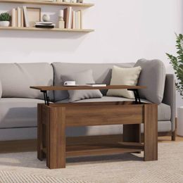 MAISONCHIC Couchtisch Wohnzimmertisch Sofatisch Braun Eichen-Optik 101x49x52 cm Holzwerkstoff DE20107