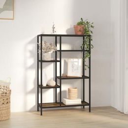 MAISONCHIC Bücherregal Küchenregal Regal für Wohnzimmer Büro und Flur 80x30x120 cm Stahl und Holzwerkstoff DE45641