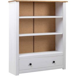MAISONCHIC Bücherregal Küchenregal Regal für Wohnzimmer Büro und Flur Weiß 80 x 35 x 110 cm Massivholz Panama-Kiefer DE66396