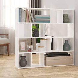 MAISONCHIC Bücherregal Küchenregal Regal für Wohnzimmer Büro und Flur Hochglanz-Weiß 105x24x102 cm DE75062