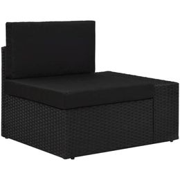 MAISONCHIC Modulares Sofa-Eckteil Ecksofa Loungesofa Couch Modern mit Armlehne (links) Poly Rattan Schwarz DE17448