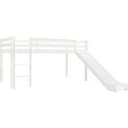 MAISONCHIC Kinderhochbett-Rahmen mit Rutsche Doppelbett Bett für Schlafzimmer & Leiter Kiefernholz 97x208cm DE40612