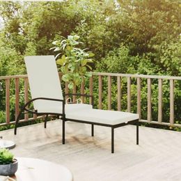 MAISONCHIC Gartenliege Sonnenliege Relaxliege für Garten, Balkon und Terrrasse mit Fußhocker PE-Rattan Braun DE29470