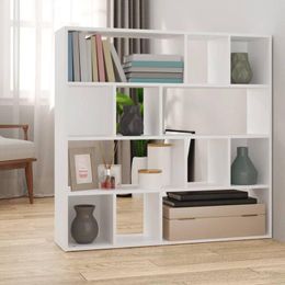 MAISONCHIC Bücherregal Küchenregal Regal für Wohnzimmer Büro und Flur Weiß 105x24x102 cm DE90877