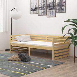 MAISONCHIC - Tagesbett Einzelbett Bett für Schlafzimmer Kiefer Massivholz 90x200 cm DE40048 - Braun