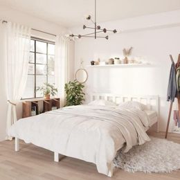 MAISONCHIC - Massivholzbett Doppelbett Bett für Schlafzimmer Weiß Kiefer 140x200 cm DE48637 - Weiß