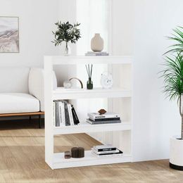 MAISONCHIC Bücherregal Küchenregal Regal für Wohnzimmer Büro und Flur Weiß 80x30x103,5 cm Massivholz Kiefer DE28165