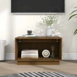 MAISONCHIC TV-Lowboard für Wohnzimmer tv Schrank TV-Möbel Honigbraun 60x35x35 cm Massivholz Kiefer DE76617