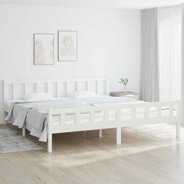 MAISONCHIC Massivholzbett Doppelbett Bett für Schlafzimmer Weiß 160x200 cm DE58983